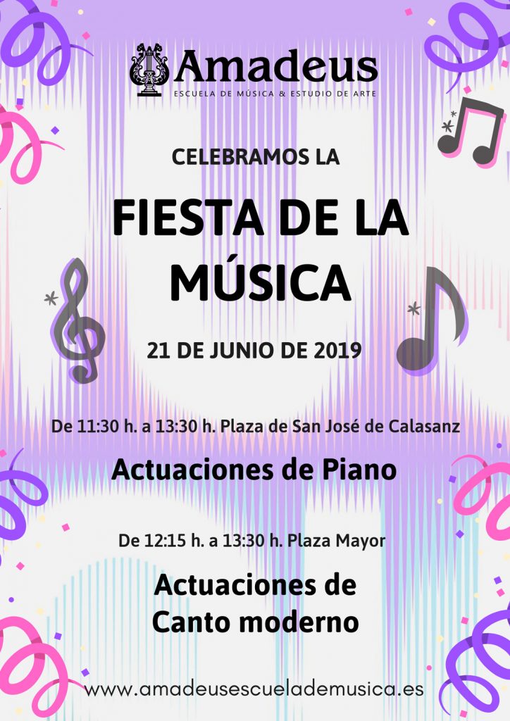 ¡Celebramos la Fiesta de la Música 2019! | Amadeus, escuela de música y ...